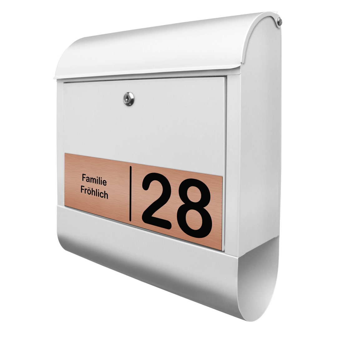 Engraved Personalized Steel Letterbox With Newspaper Compartment ...