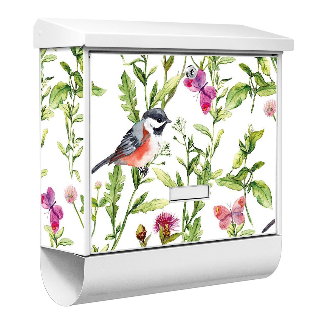 Letterbox White With Name Tag Newspaper Compartment and Motif - Etsy