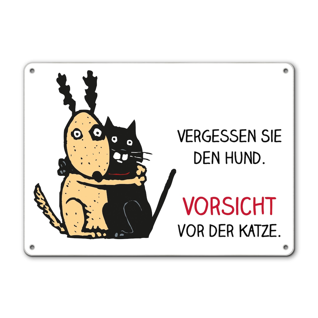 Caution Free-roaming Cat Caution Cat Sign Stainless Steel Warning Sign ...