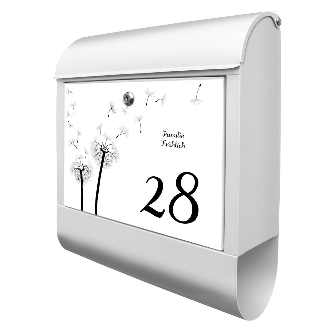 Banjado Design Letterbox With House Number and Newspaper Compartment ...