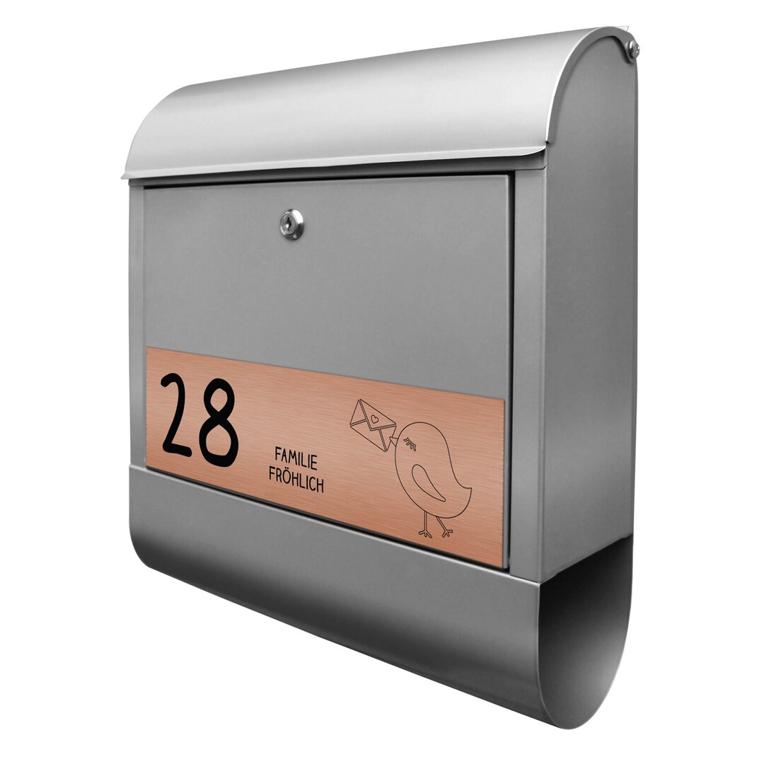 Engraved Personalized Steel Letterbox With Newspaper Compartment Love ...