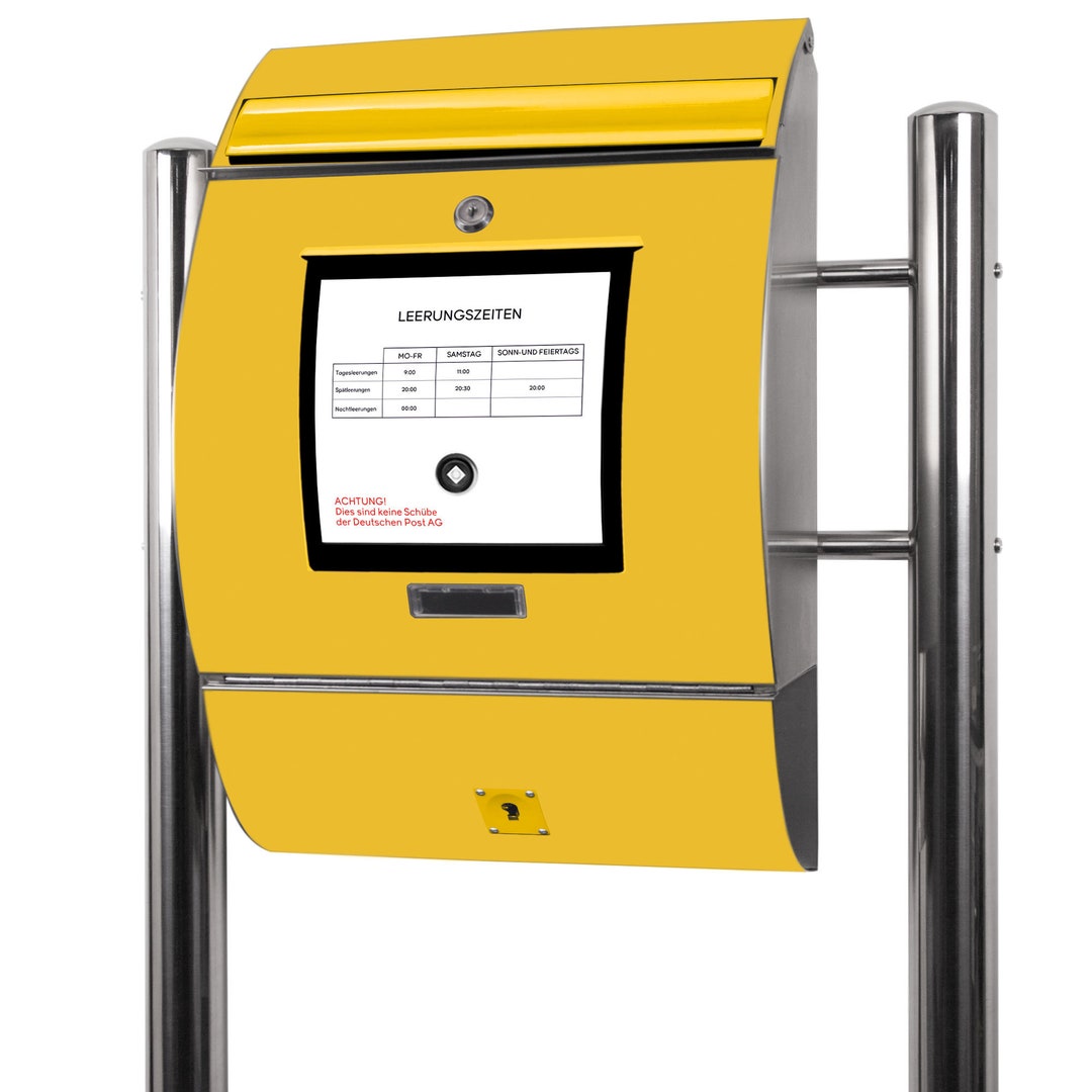 Stainless Steel Letterbox With Motif Postbox Yellow - Etsy