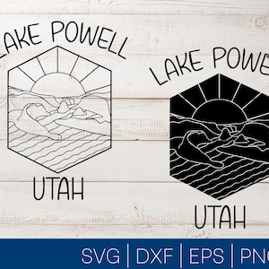 Lake Powell, Utah, Line Art, Design for Cricut, Silhouette Svg, Dfx ...