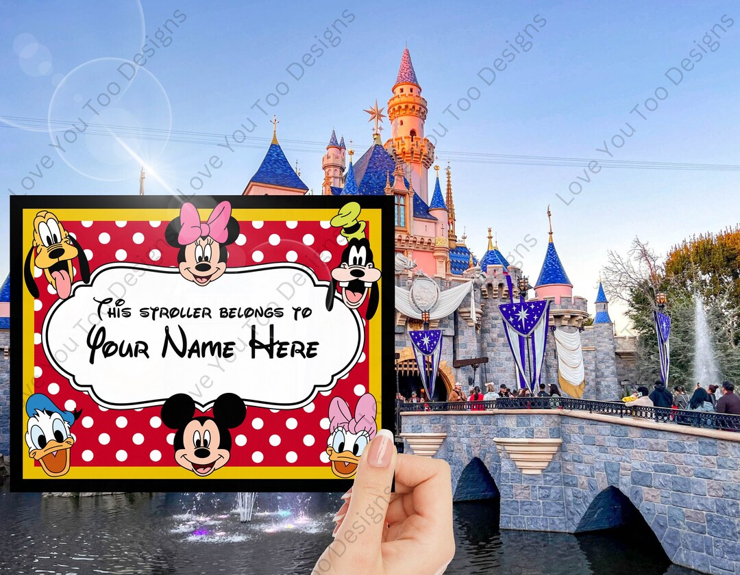 Personalized Stroller Sign, Theme Park Stroller Sign, Printable ...
