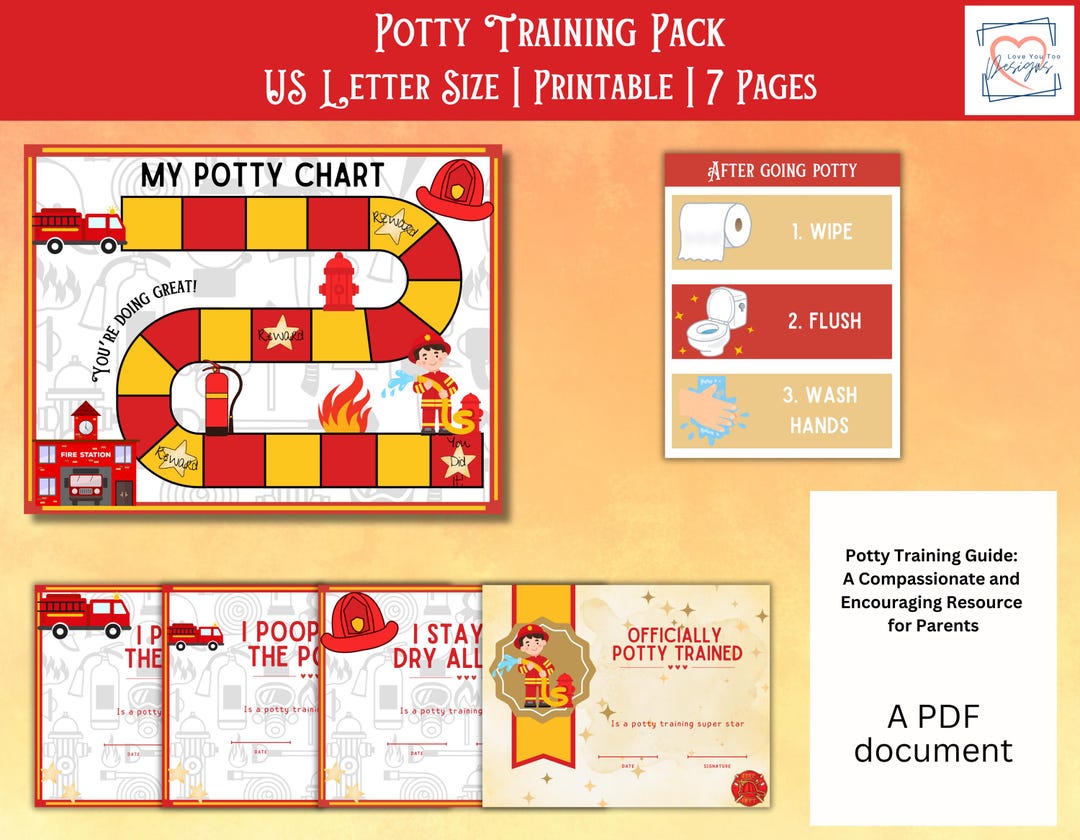 Printable Firefighter Potty Training Pack | Potty Training Certificates ...