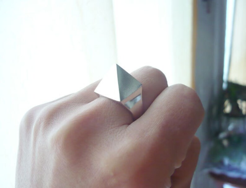 Handmade Sterling Silver Solid Pyramid Ring. - Etsy