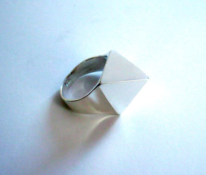 Handmade Sterling Silver Solid Pyramid Ring. - Etsy