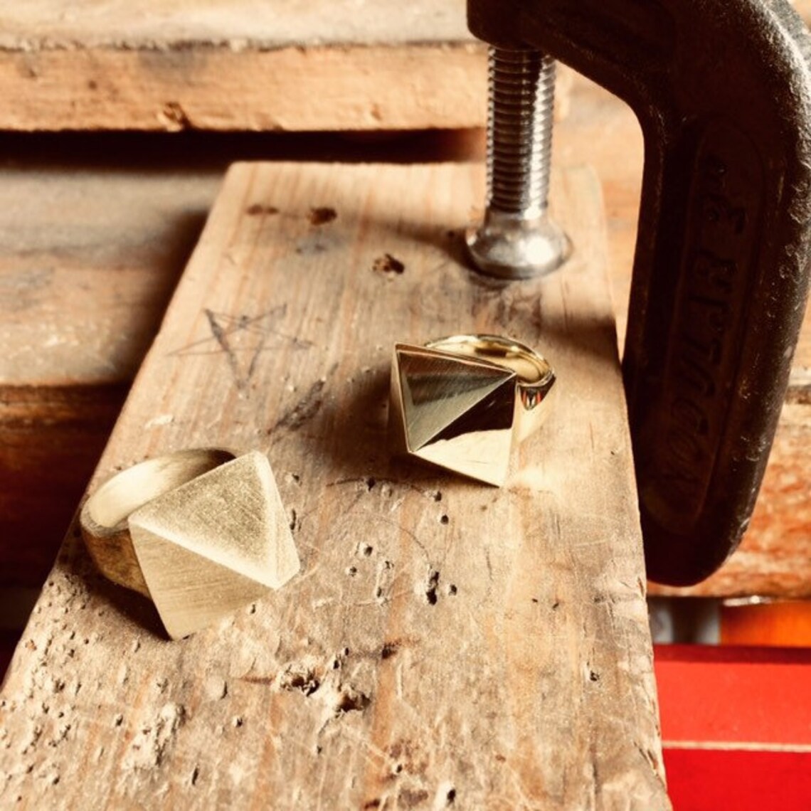 Handmade Sterling Silver Solid Pyramid Ring. - Etsy