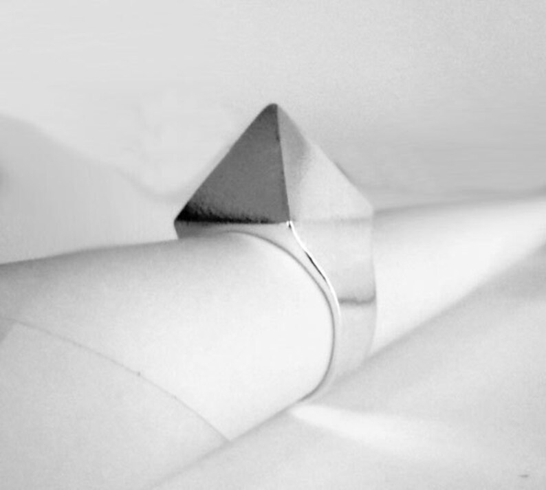 Handmade Sterling Silver Solid Pyramid Ring. - Etsy