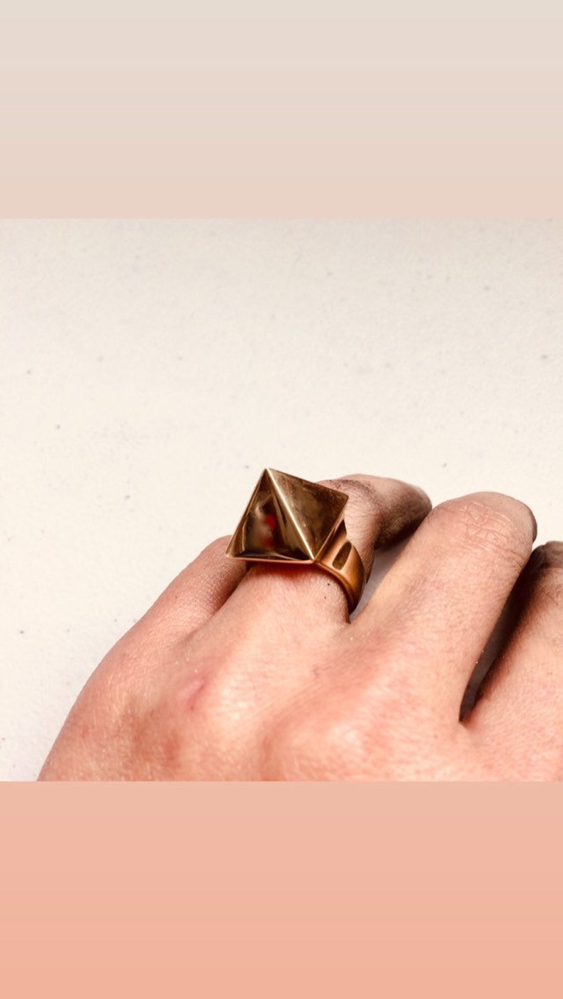 Handmade Sterling Silver Solid Pyramid Ring. - Etsy