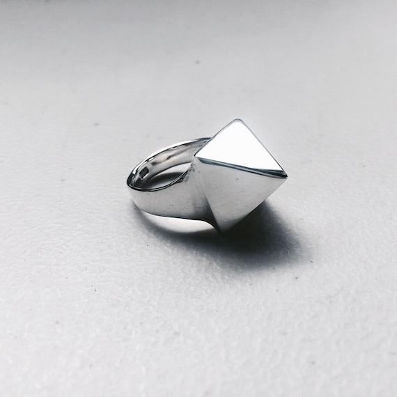 Handmade Sterling Silver Solid Pyramid Ring. - Etsy