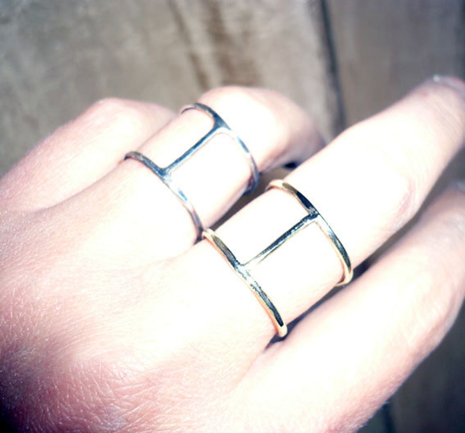 Minimalist Ring, Handmade Brass Cuff Ring, Lightly Hammered. Delicate ...