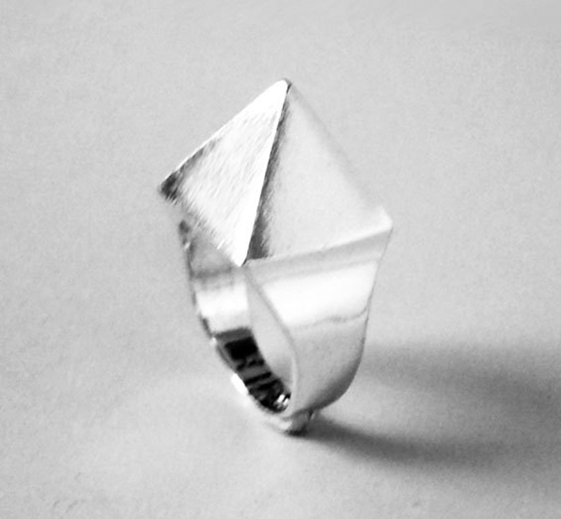 Handmade Sterling Silver Solid Pyramid Ring. - Etsy