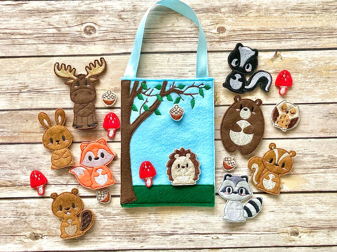 READY-TO-SHIP embroidered Forest Friends Finger Puppet Set Choose Your ...
