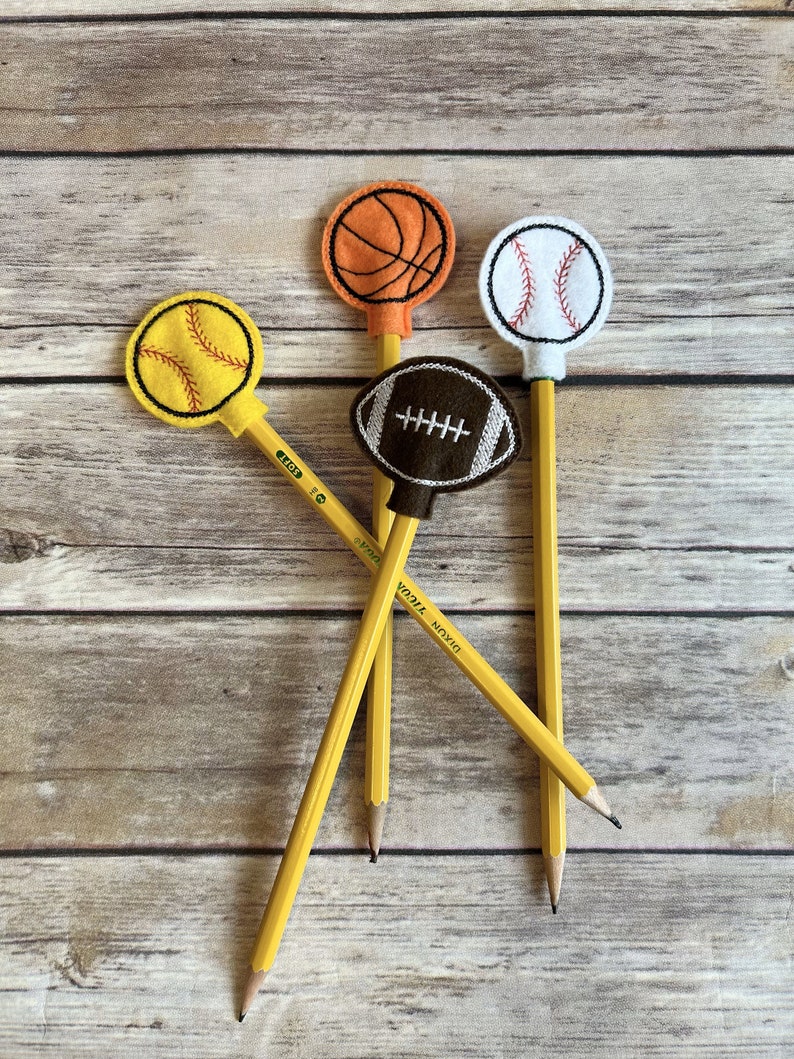 READY-TO-SHIP Sporty Felt Pencil Toppers Pick Your Set Softball ...