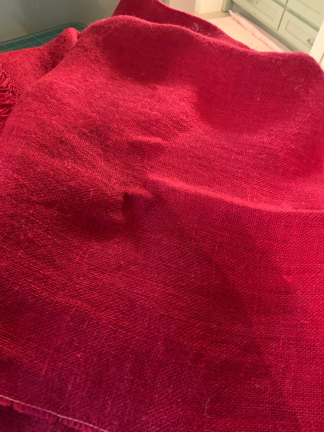 Red Burlap Fabric Prewashed Natural Burlap Red Color - Etsy