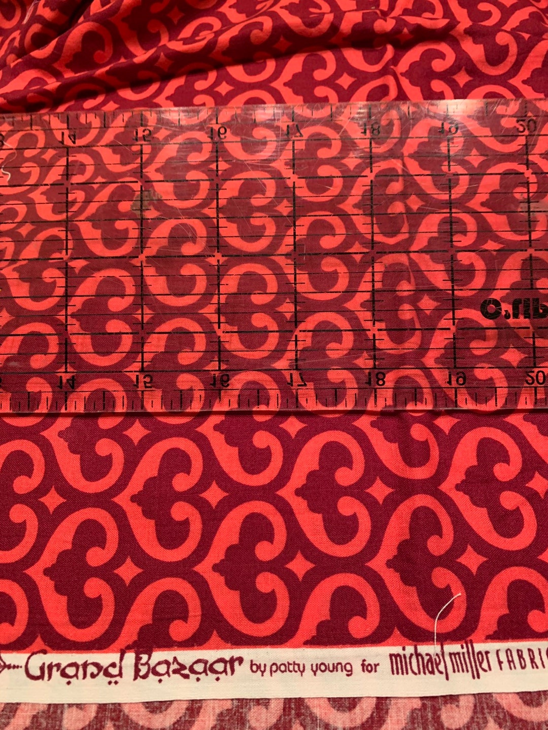 Cranberry Red Cotton Fabric: Grand Bazaar Tone on Tone by Michael ...