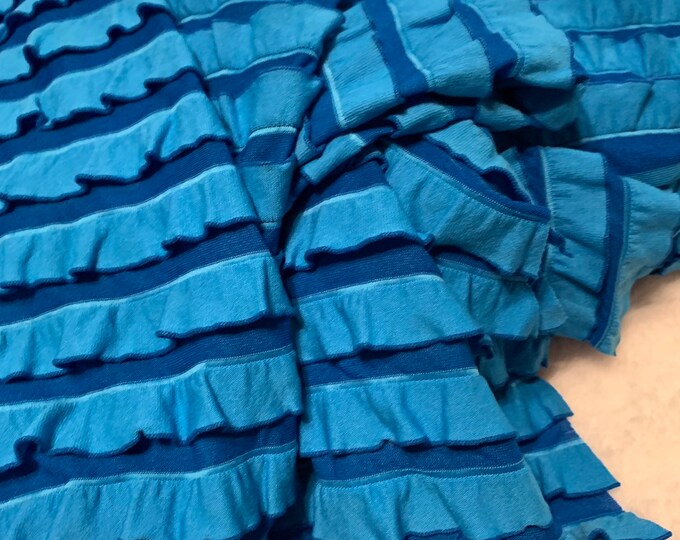 Ruffle Fabric 'blue’ Ruffle Fabric Scrap Pack Assorted Usable Sizes for ...