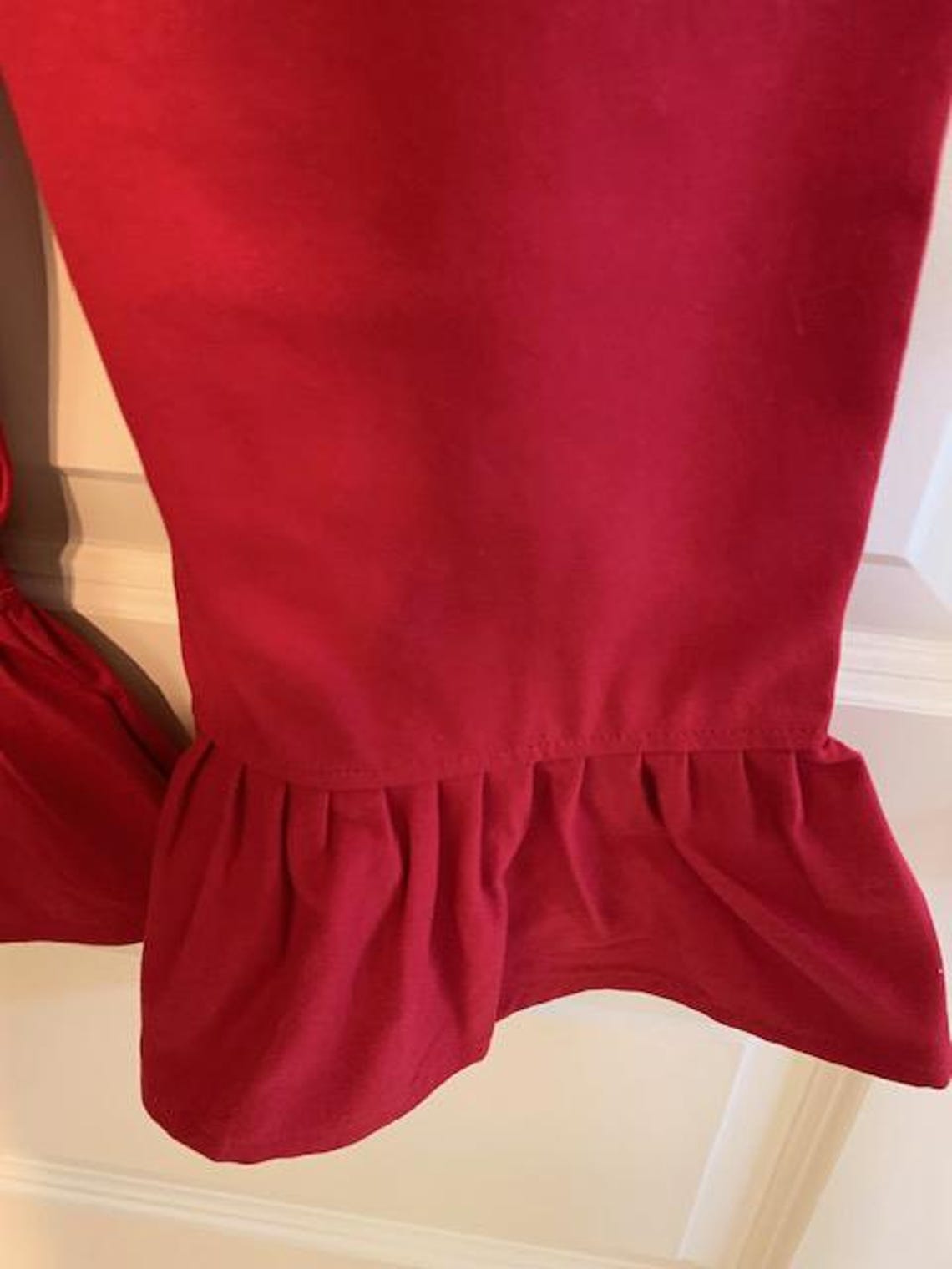Girls Red Twill Ruffle Pants: Boutique Style, Sizes 1-8 - Etsy