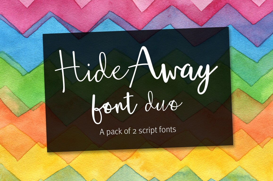 Script Font Hide Away Font Duo Calligraphy Font Wedding | Etsy