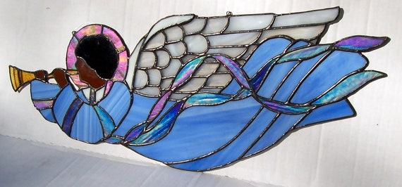 Stained Glass Angel Panel Guardian Angel Christmas | Etsy