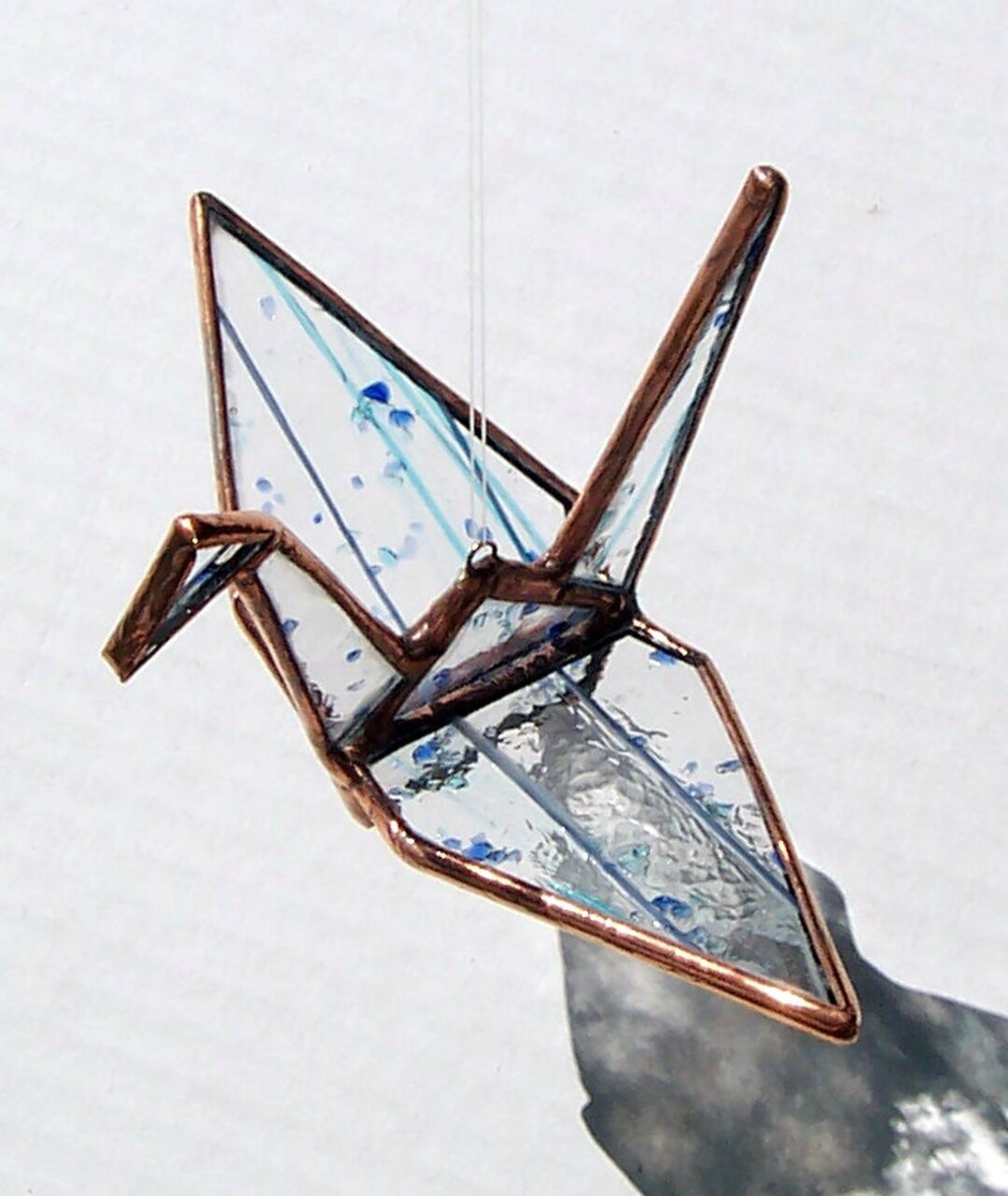 Stained Glass Origami Crane, Hanging Suncatcher, Tsuru, Symbol of Peace ...