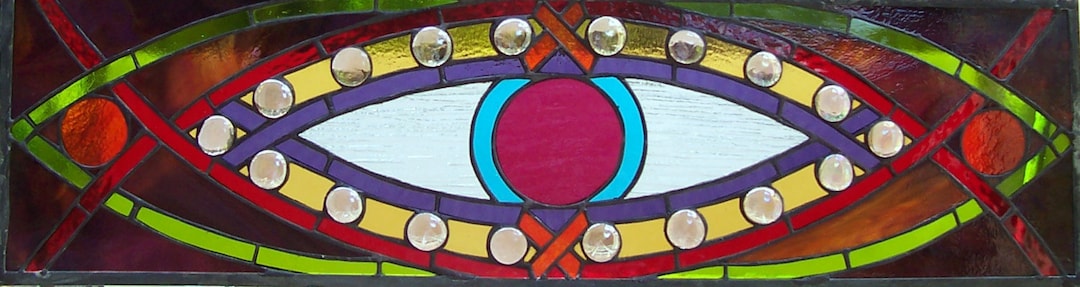 Stained Glass Evil Eye Window Panel, Talisman, Nazar, Ward off Evil ...