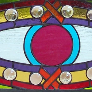 Stained Glass Evil Eye Window Panel, Talisman, Nazar, Ward off Evil ...
