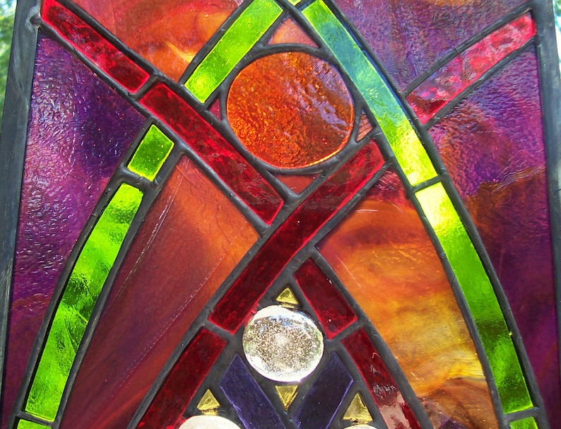 Stained Glass Evil Eye Window Panel Talisman Nazar Ward off | Etsy