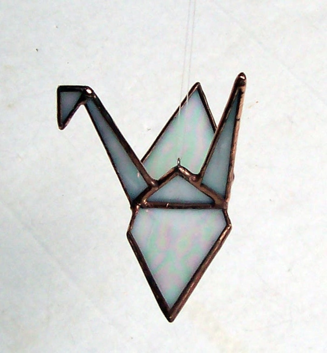 Stained Glass Sun Catcher, Sadako Origami Crane, Tsuru, Symbol of Peace ...