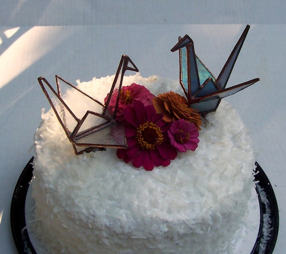 Glass Wedding Cake Toppers