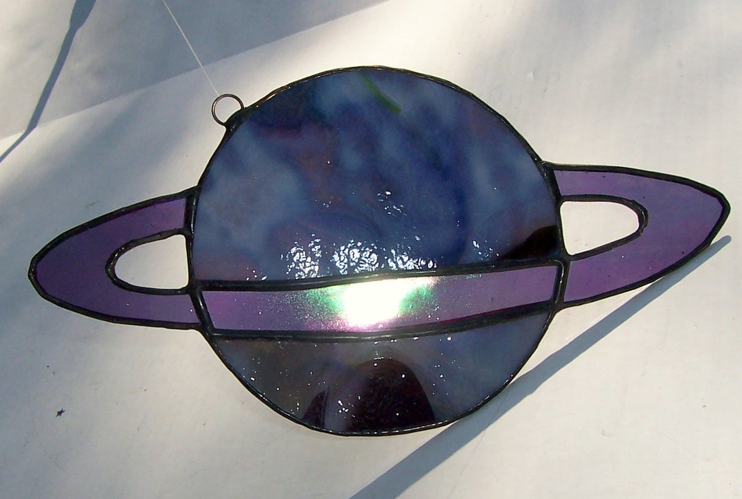 Stained Glass Planet, Celestial Suncatcher, Saturn, Astronomy, Solar ...
