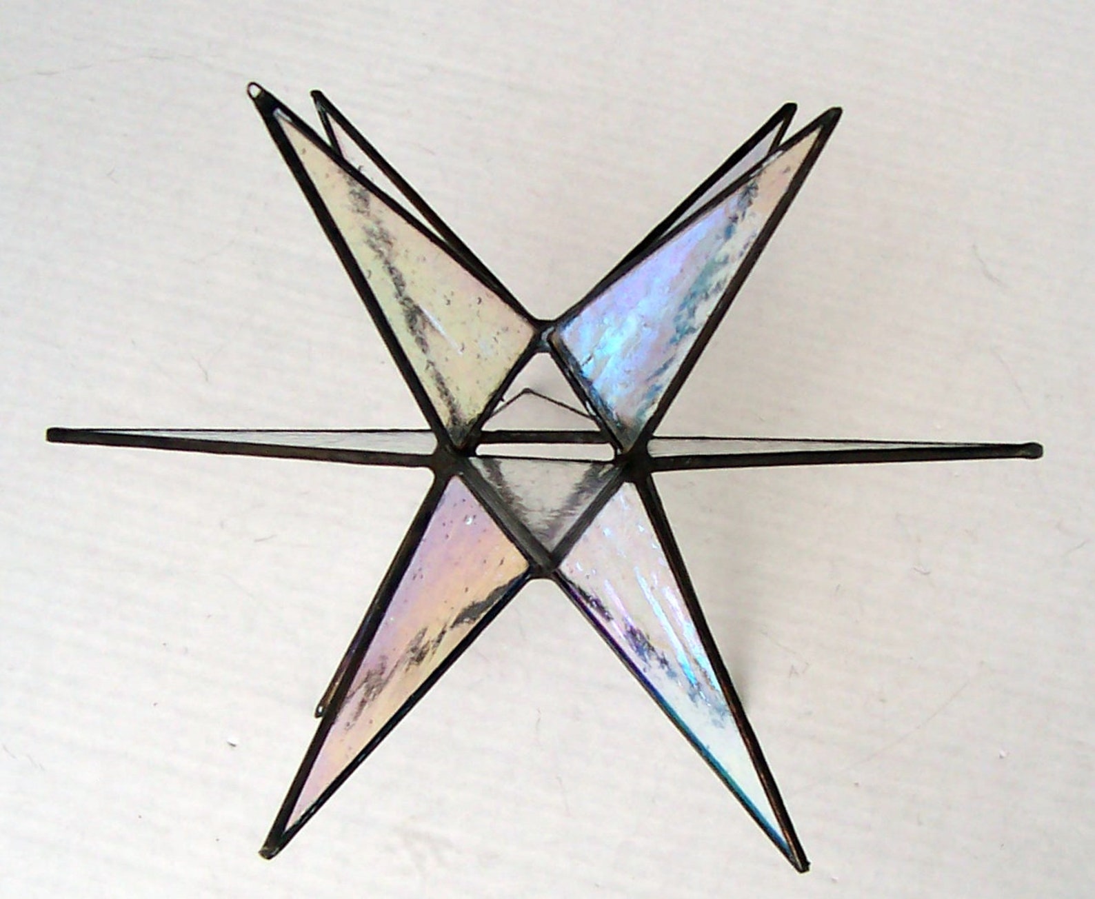 Tree Topper Large, Iridescent Clear Stained Glass, Moravian Star, Tree ...