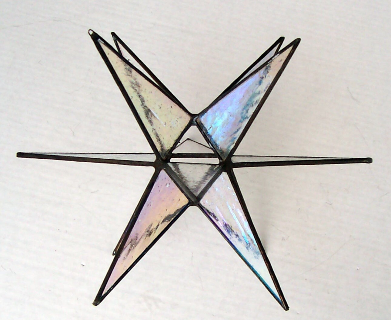 Tree Topper Large, Iridescent Clear Stained Glass, Moravian Star, Tree ...