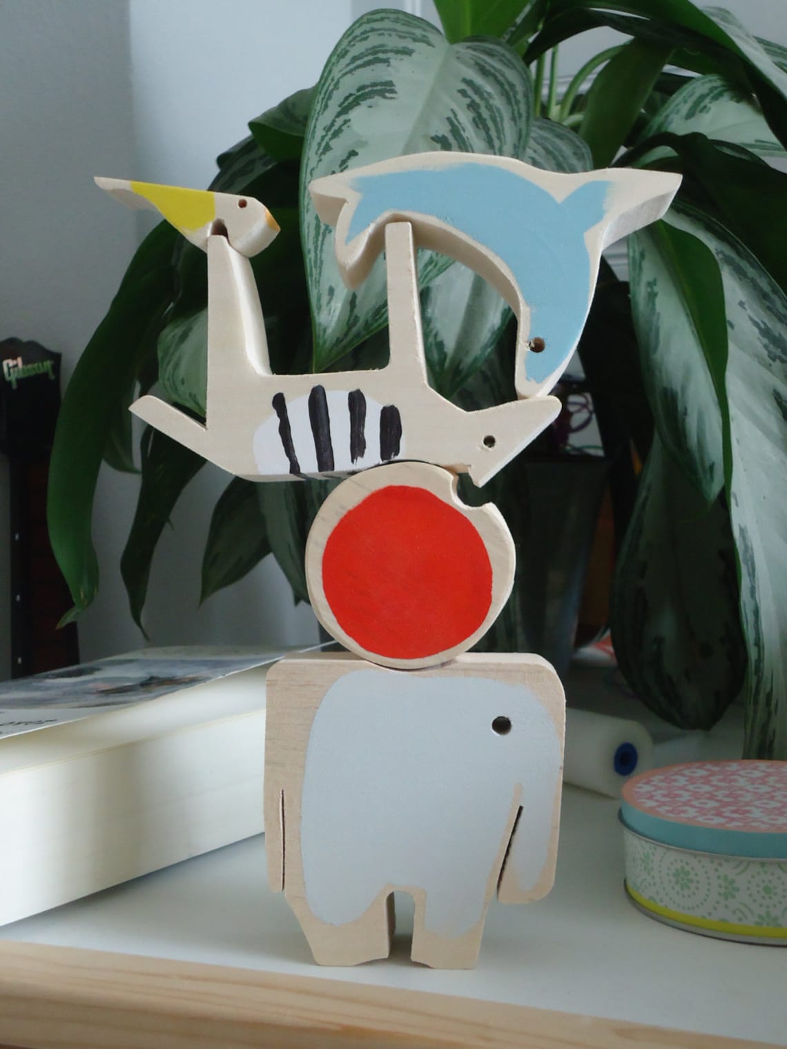 Circus Animals Act XL Stacking Wooden Toy New Design - Etsy