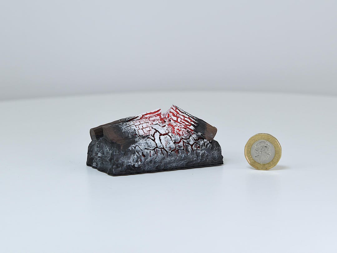 1/6 Scale Burning Fire Logs,fireplace Insert ,flickering LED 3V Battery ...