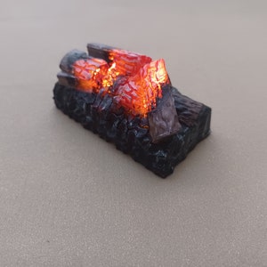 1/6 Scale Burning Fire Logs,fireplace Insert ,flickering LED 3V Battery ...