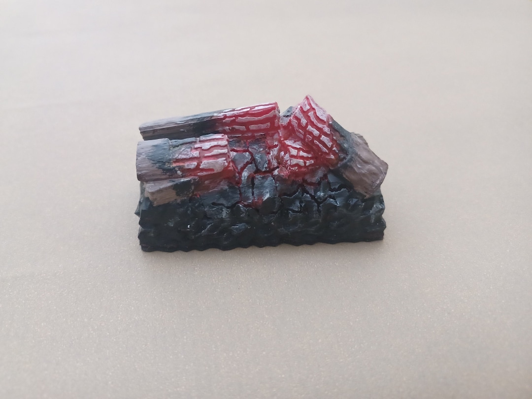 1/6 Scale Burning Fire Logs,fireplace Insert ,flickering LED 3V Battery ...