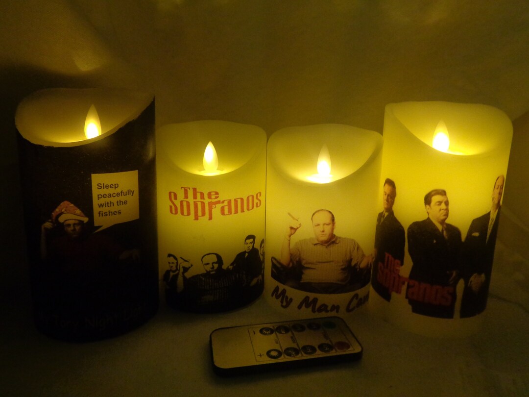 The Sopranos Mafia Tony Soprano 4pc Set Gift Handmade LED Flameless ...