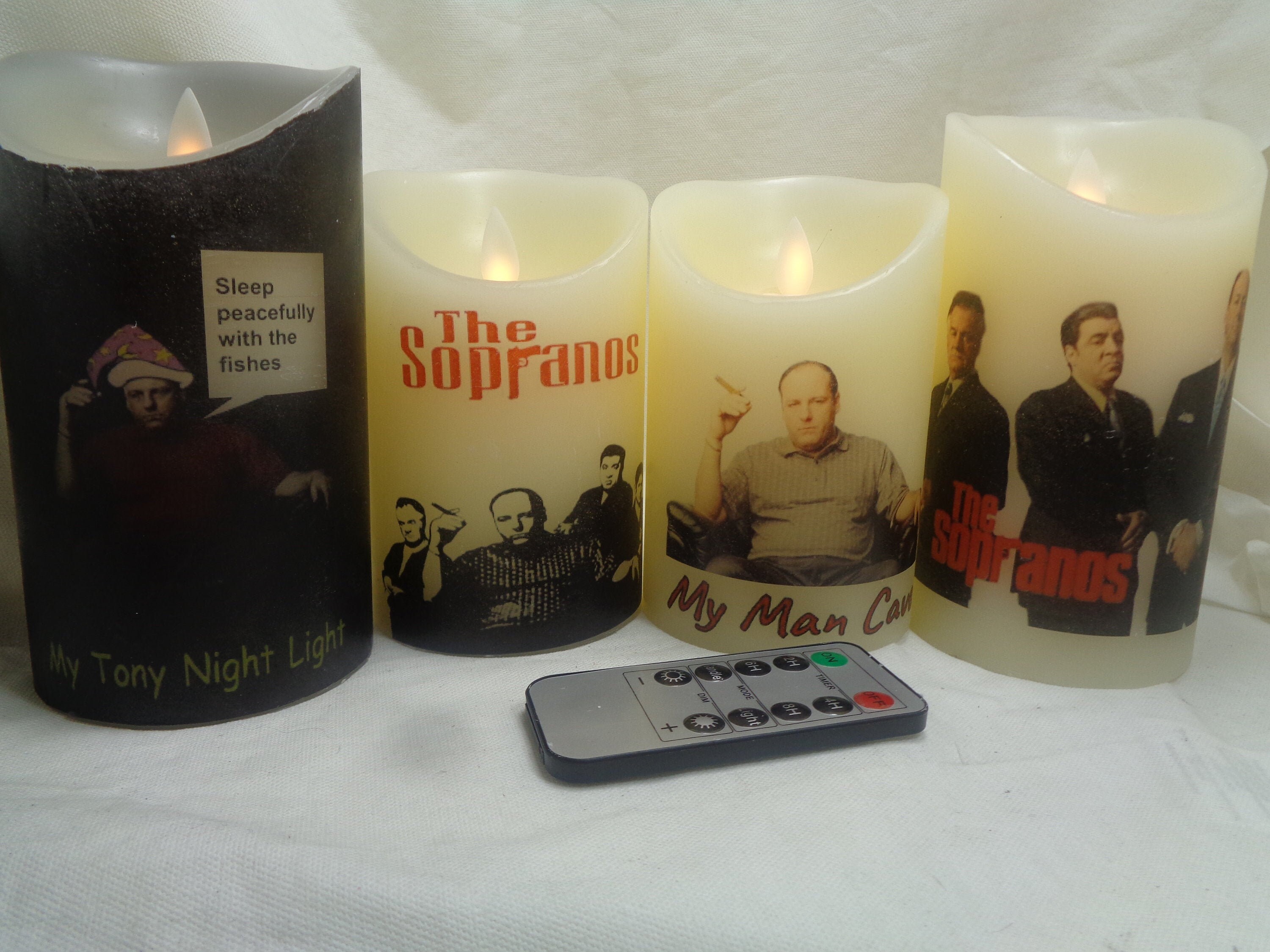 The Sopranos Mafia Tony Soprano 4pc Set Gift Handmade LED Flameless ...