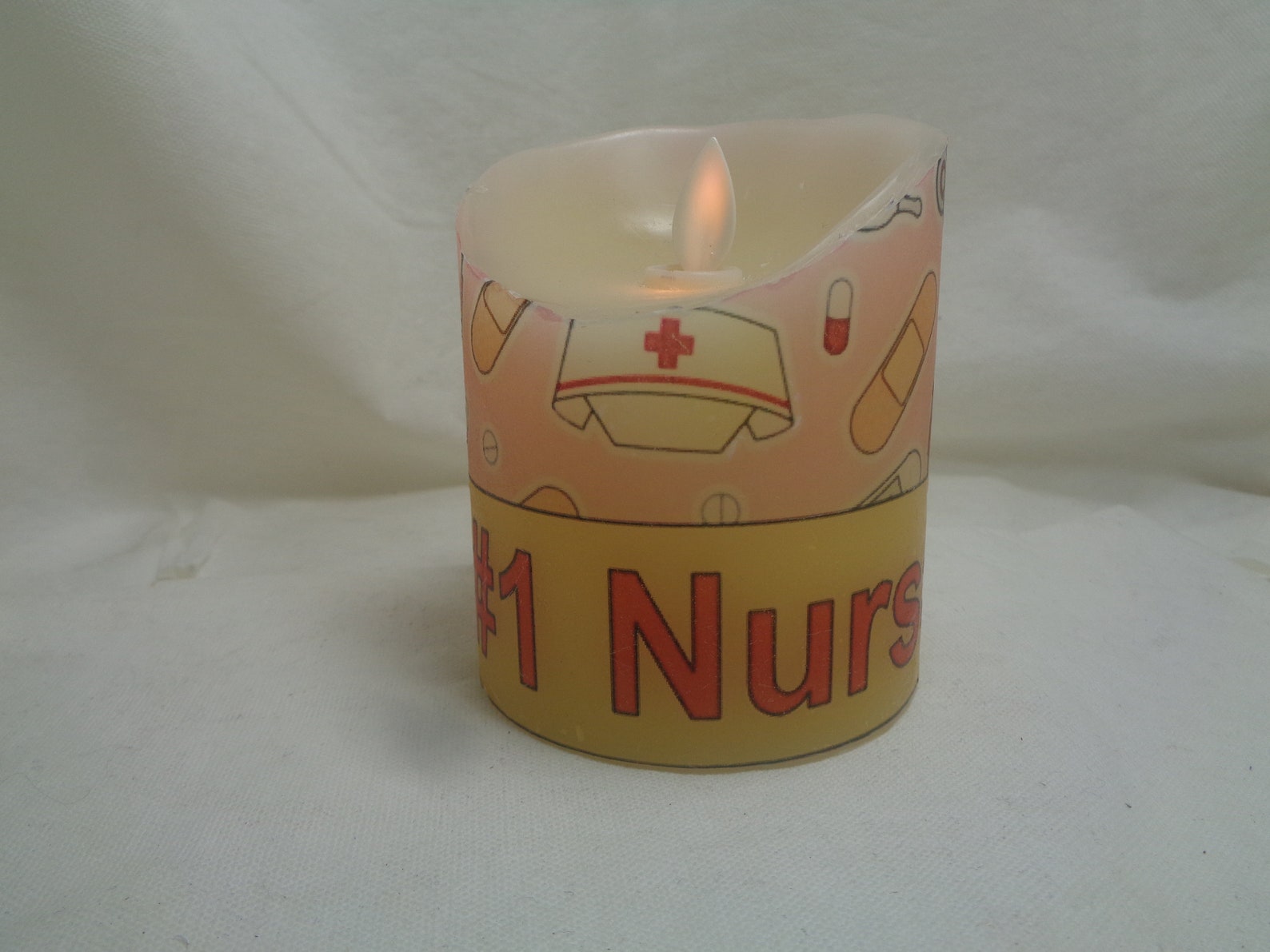 Nurse #1 Gift Handmade LED Flameless Electric Candle Custom Photo Gift ...
