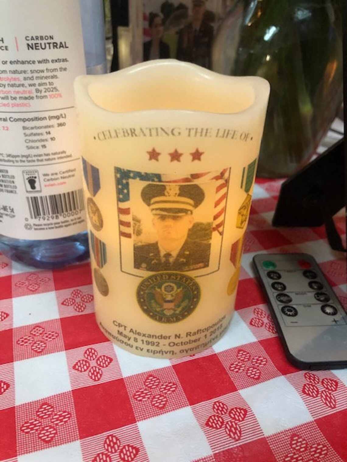 Military Veteran Memorial Bereavement Candle Handmade LED Flameless ...