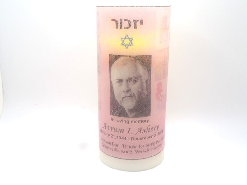 Personalized Photo Yizkor Yahrzeit Jewish Memorial Candle Custom ...