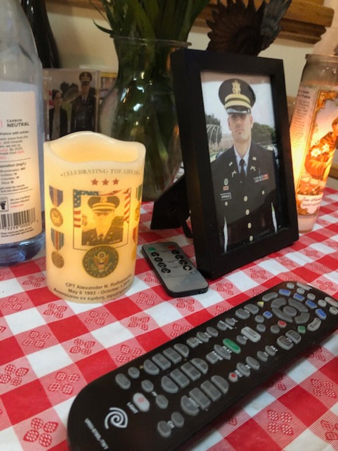 Military Veteran Memorial Bereavement Candle Handmade LED Flameless ...