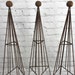 Wrought Iron 31" Ball Top Triangle Topiary Flower Trellis, Rustic ...