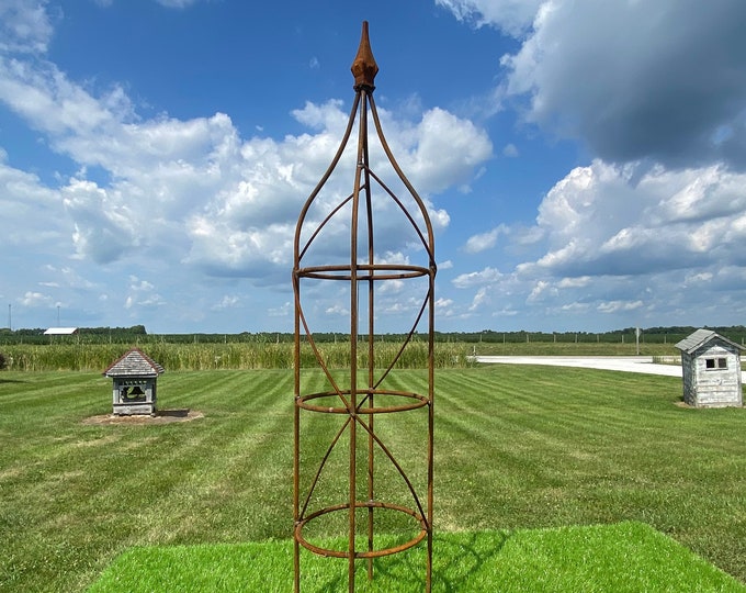 Garden Obelisk - Indoor/outdoor Trellis - Heavy Duty Steel & Cast Iron ...