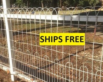 25' X 36 Galvanized Loop Woven Wire Old Fashioned Yard Fence Ornamental ...