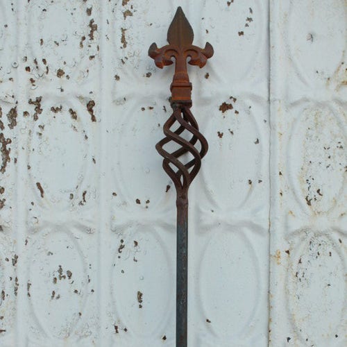 2 Ornate 44 Tall Garden Stakes Cast Iron Finial Plant - Etsy