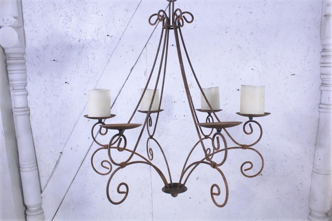 31 Wrought Iron Raindrop Candle Chandelier Candelabra | Etsy