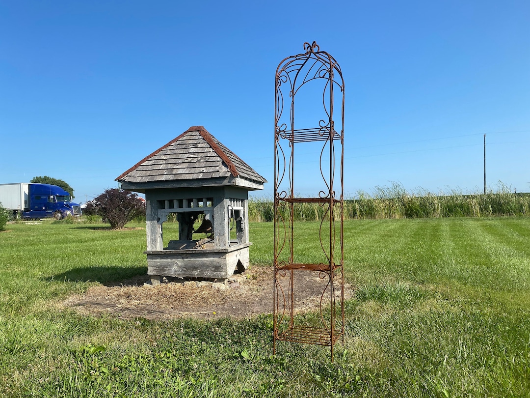 Rustic Wrought Iron Curl Tower Shelf – 72" Plant Display Rack - Etsy